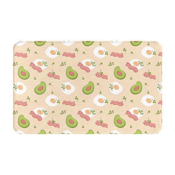 Bathroom Rugs Non Slip Washable - Cute Green Avocado Eggs Kitchen Mats ...