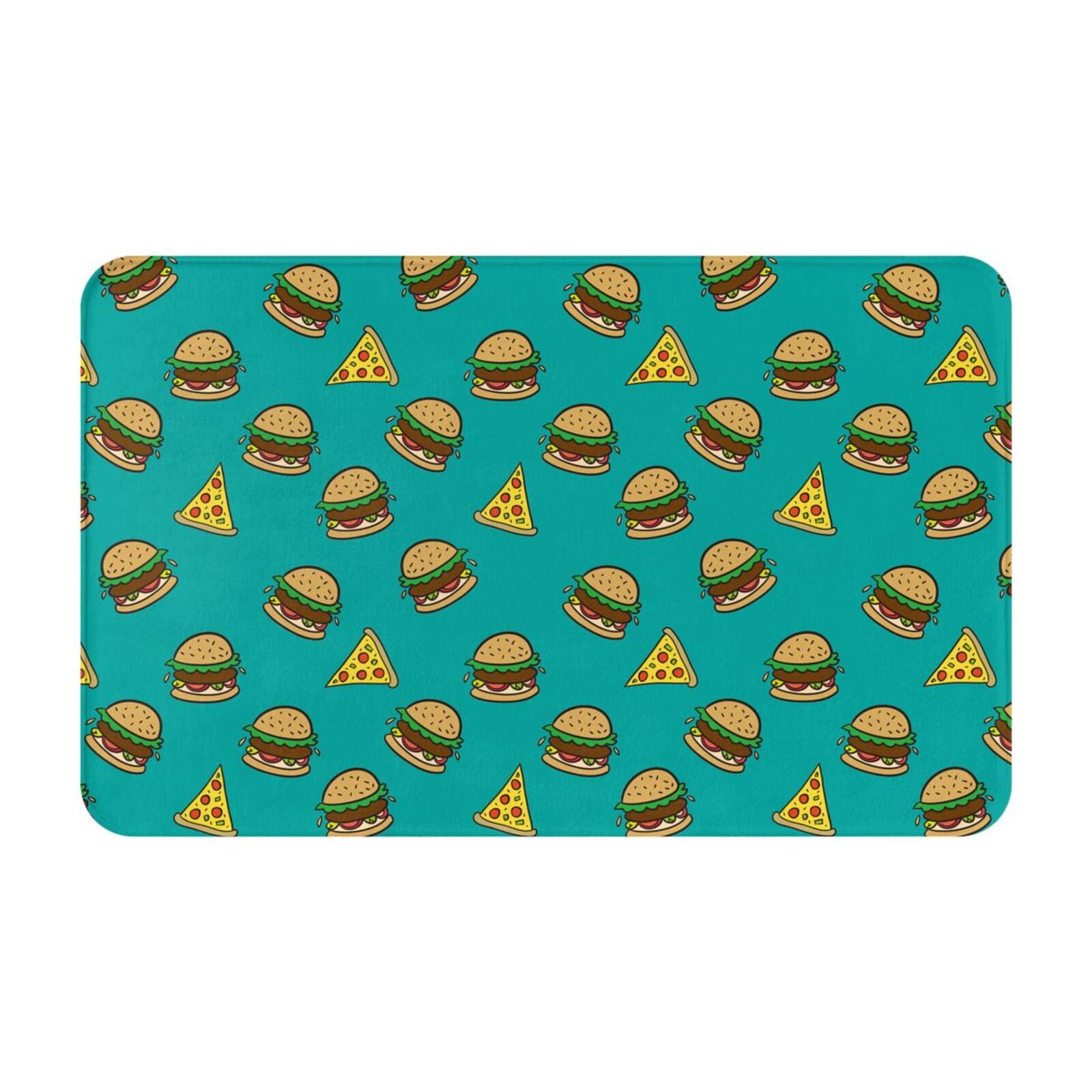 Bathroom Rugs Non Slip Washable - Cute Hamburger Light Blue Kitchen ...
