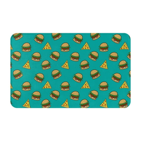 Bathroom Rugs Non Slip Washable - Cute Hamburger Light Blue Kitchen ...