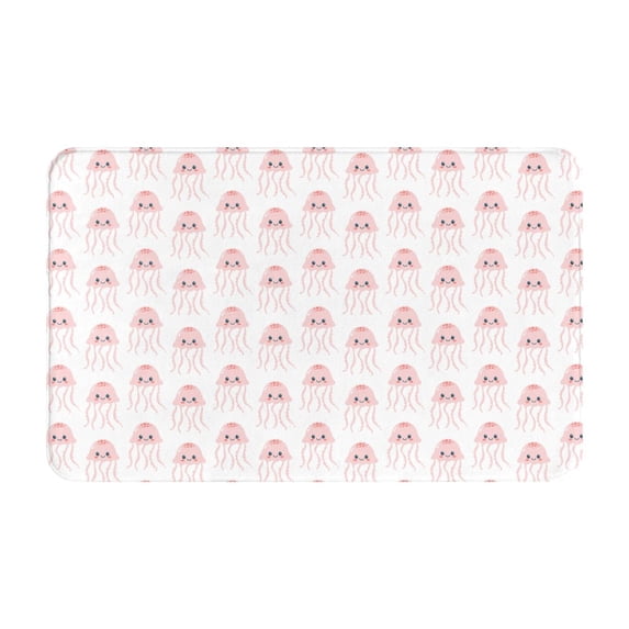 Bathroom Rugs Non Slip Washable - Cute Light Pink Jellyfish Kitchen ...