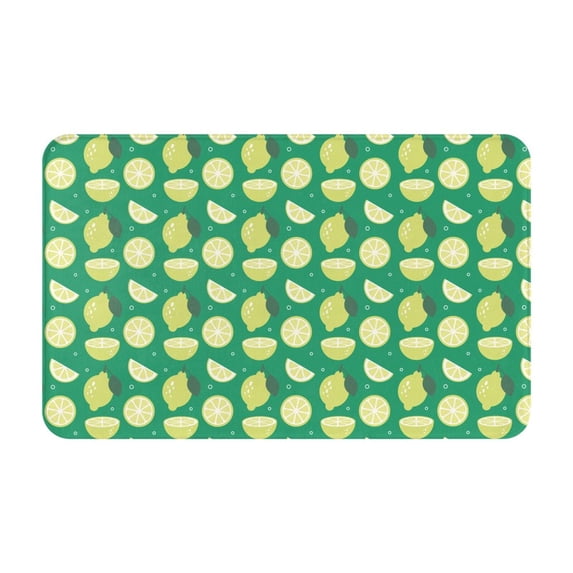 Bathroom Rugs Non Slip Washable - Cute Pine Green Limes Kitchen Mats ...