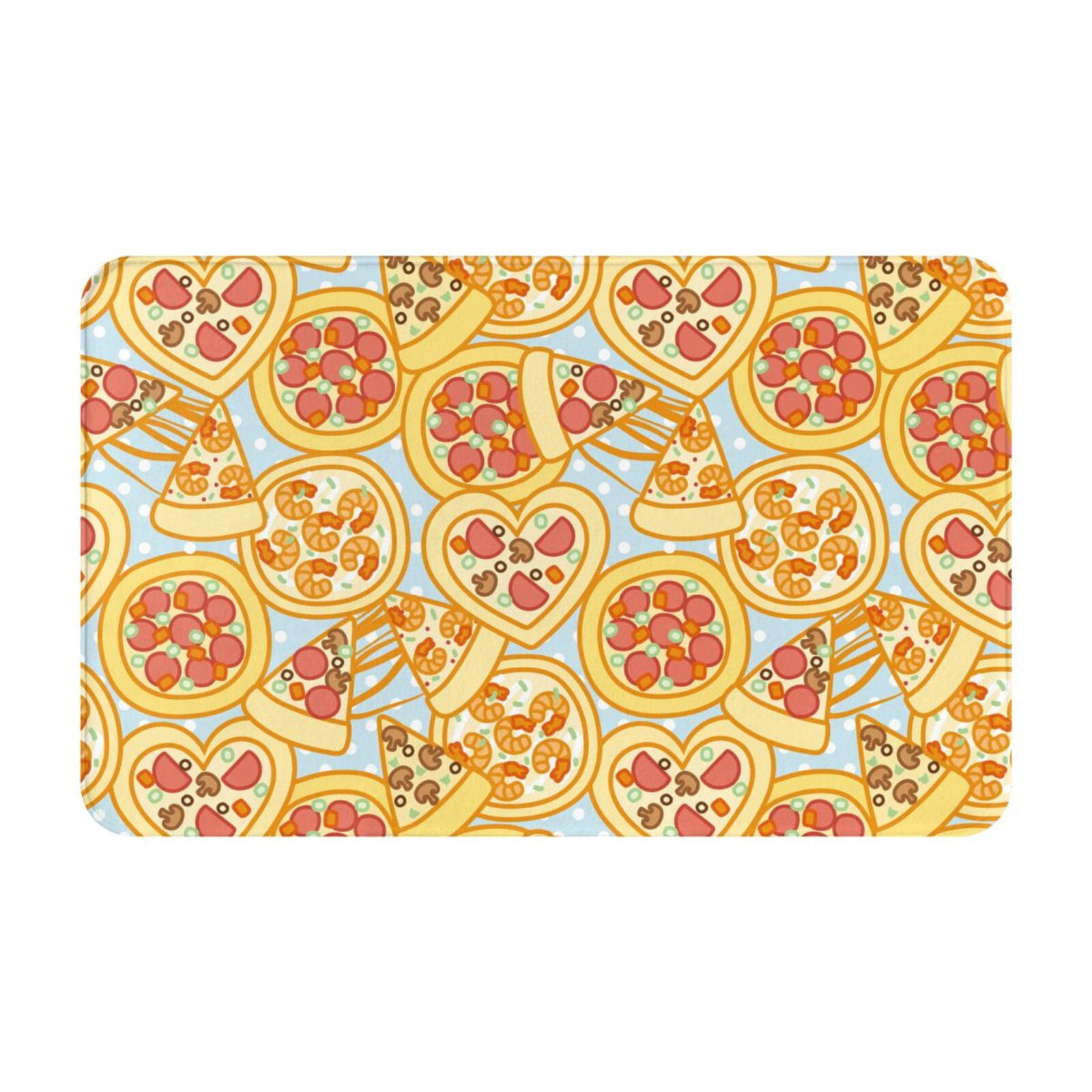 Bathroom Rugs Non Slip Washable - Cute Pizza In Various Kitchen Mats ...