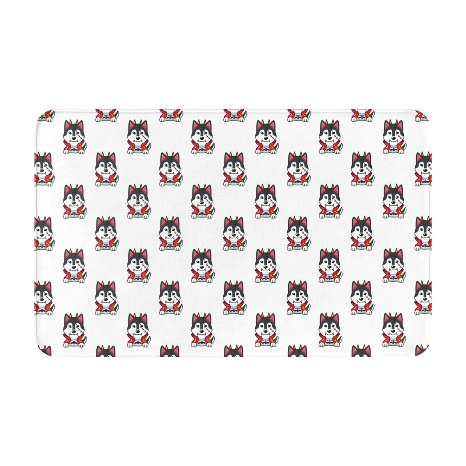 Bathroom Rugs Non Slip Washable - Cute Vampire Husky Dog Funny Kitchen ...