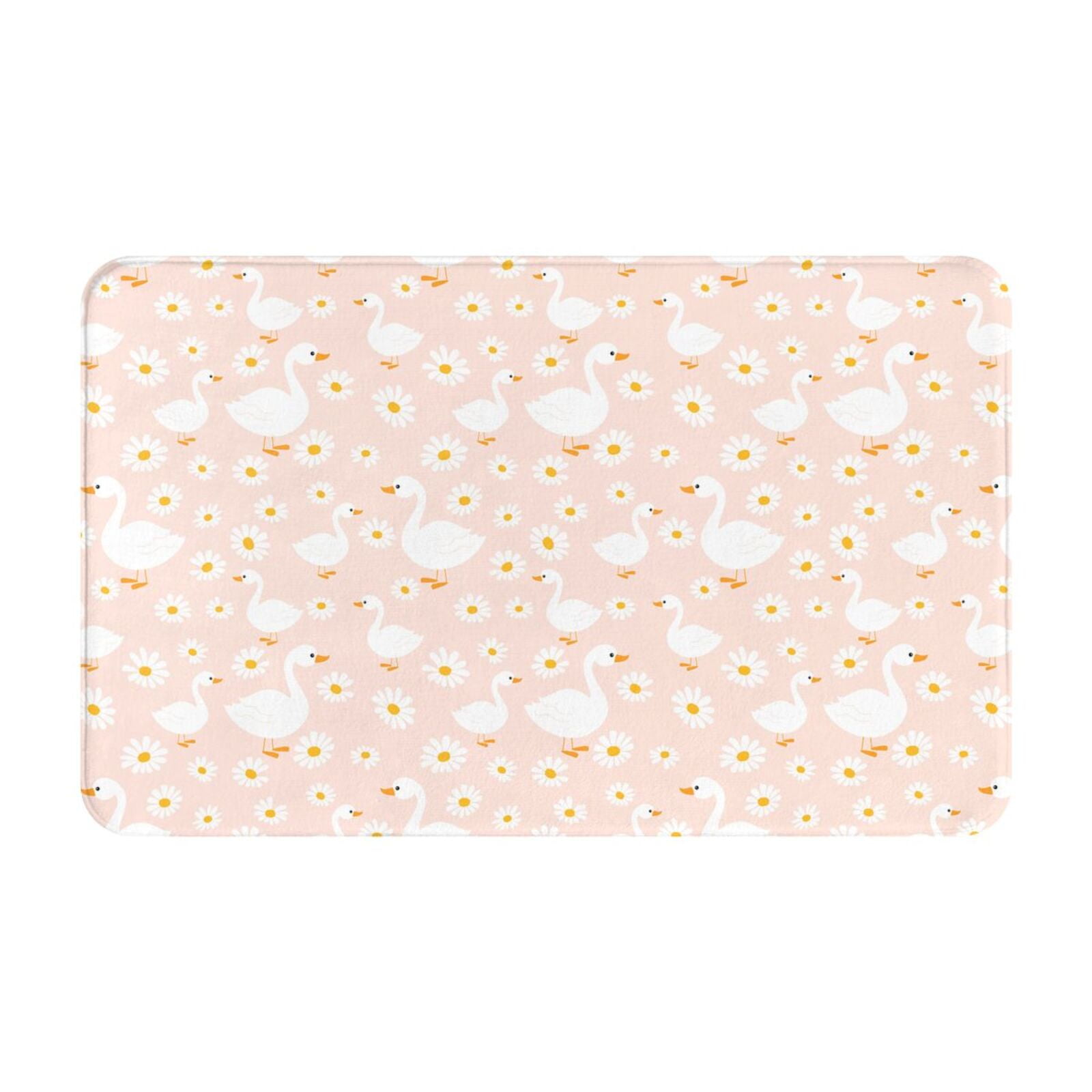 Bathroom Rugs Non Slip Washable - Daisy Cute Duck Pink Kitchen Mats for ...
