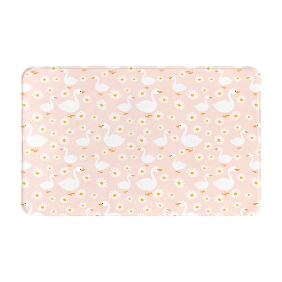 Bathroom Rugs Non Slip Washable - Daisy Cute Duck Pink Kitchen Mats for ...