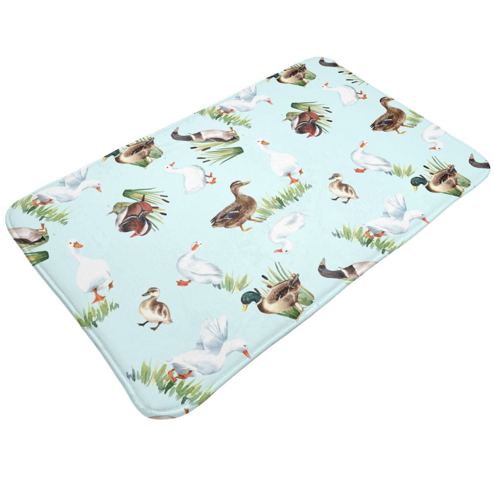 Bathroom Rugs Non Slip Washable, Duck Animals Farm Water Absorbing Bath ...