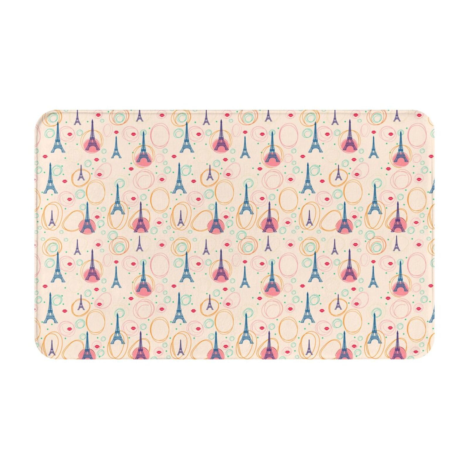 Bathroom Rugs Non Slip Washable - Eiffel Tower Peppy Kitchen Mats for ...