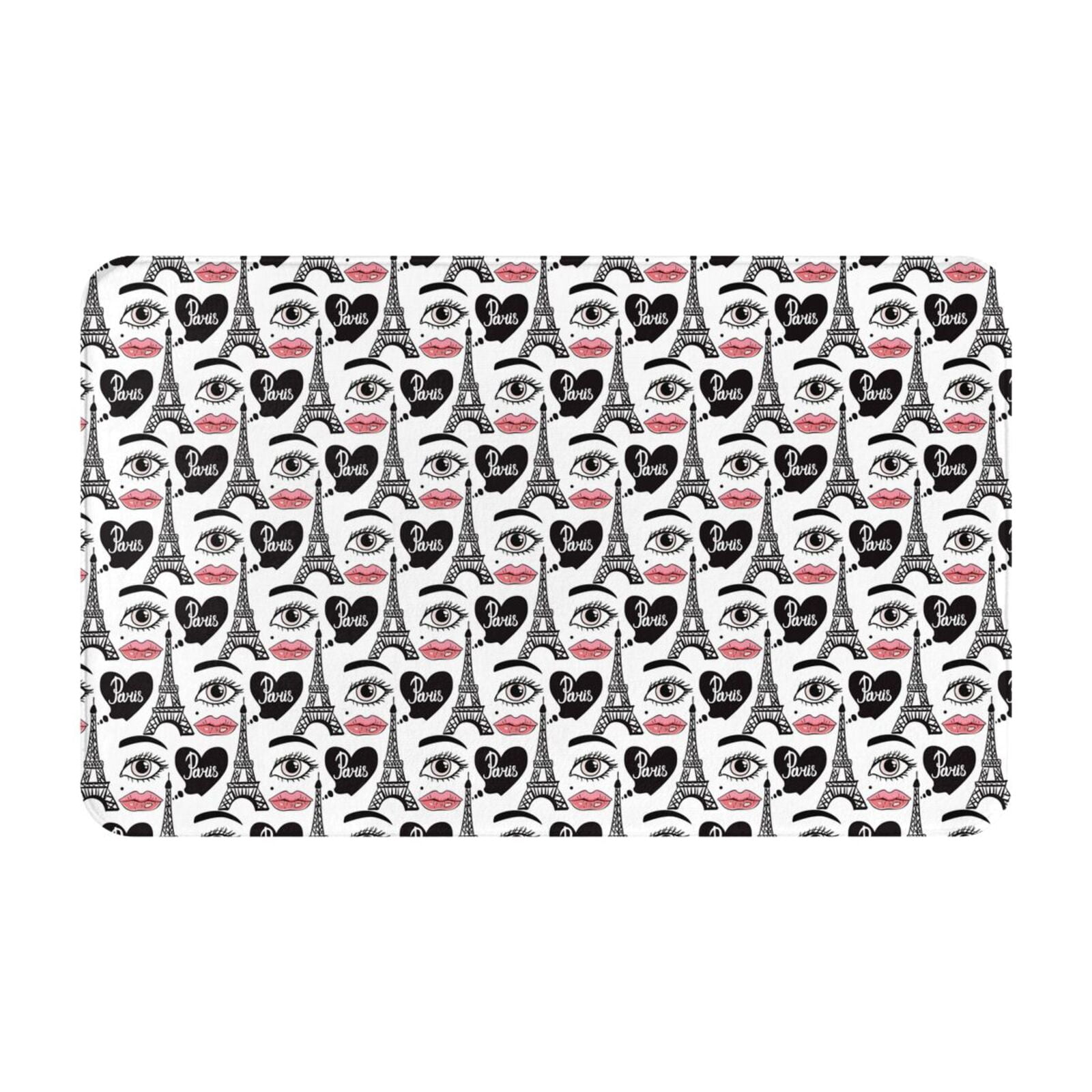 Bathroom Rugs Non Slip Washable - Eiffel Tower eye Paris Kitchen Mats ...