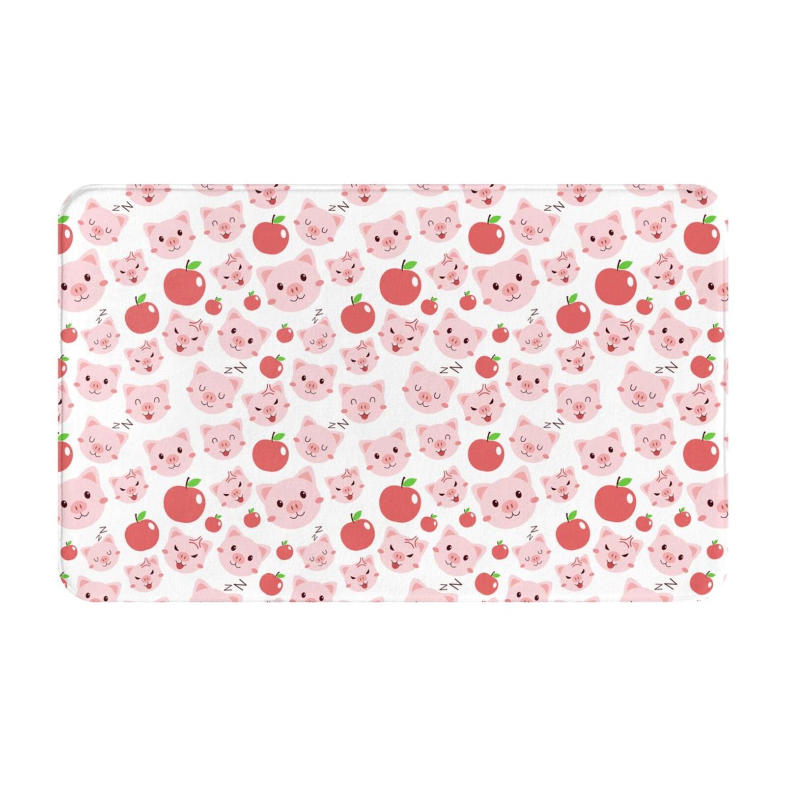 Bathroom Rugs Non Slip Washable - Fruit Cute Pig Pink Kitchen Mats for ...