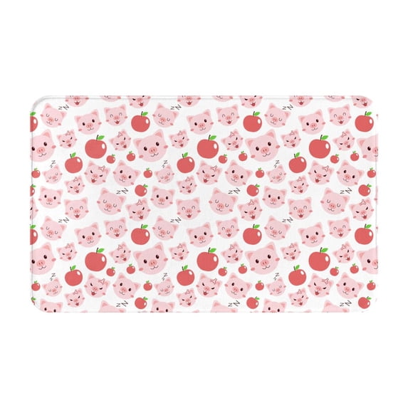 Bathroom Rugs Non Slip Washable - Fruit Cute Pig Pink Kitchen Mats for ...