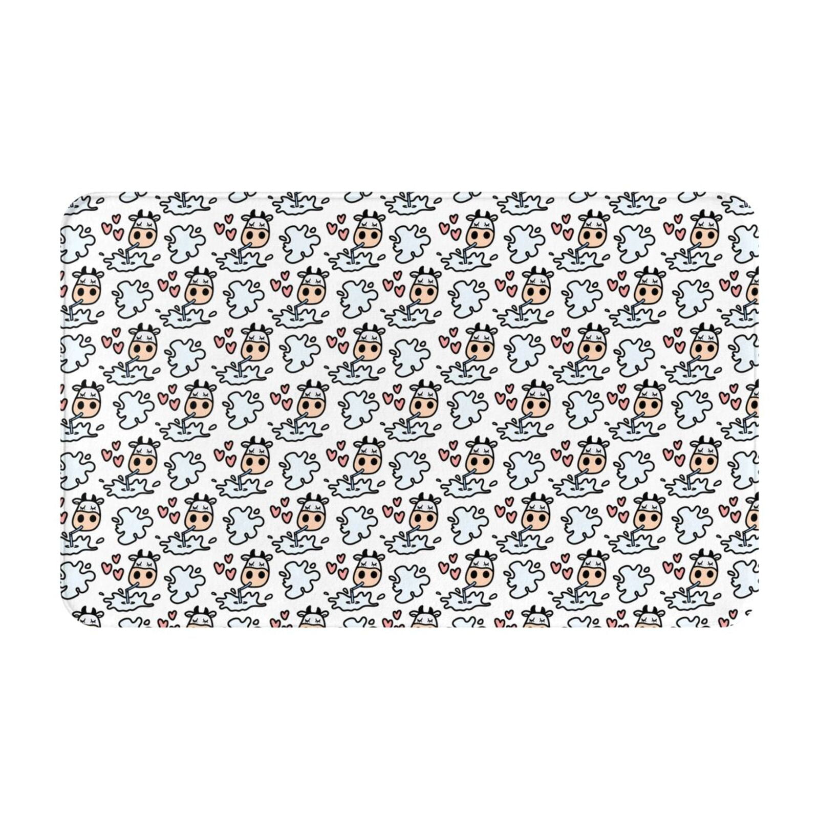 Bathroom Rugs Non Slip Washable - Funny Cute Cow Head Milk Love Kitchen ...