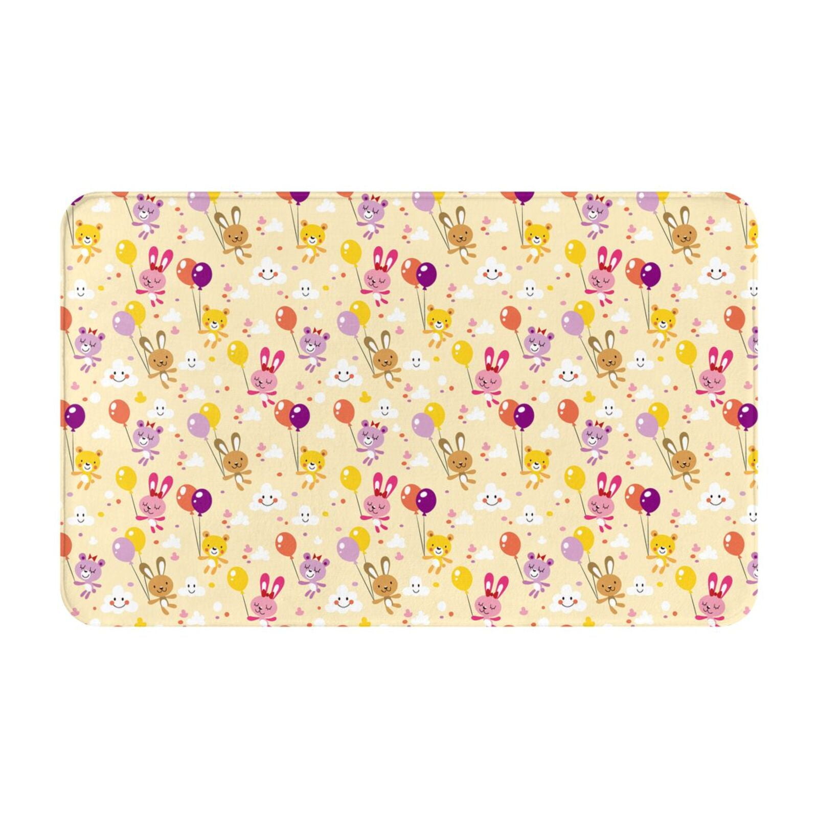 Bathroom Rugs Non Slip Washable - Funny Cute Rabbit Bear Balloon ...