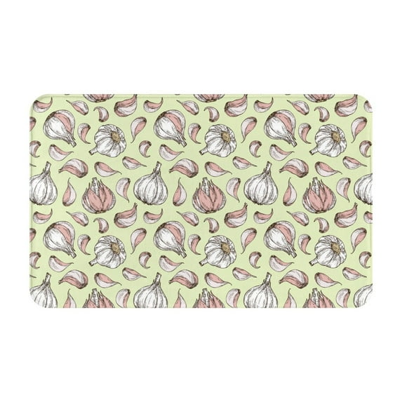Bathroom Rugs Non Slip Washable - Garlic Pattern white Kitchen Mats for ...