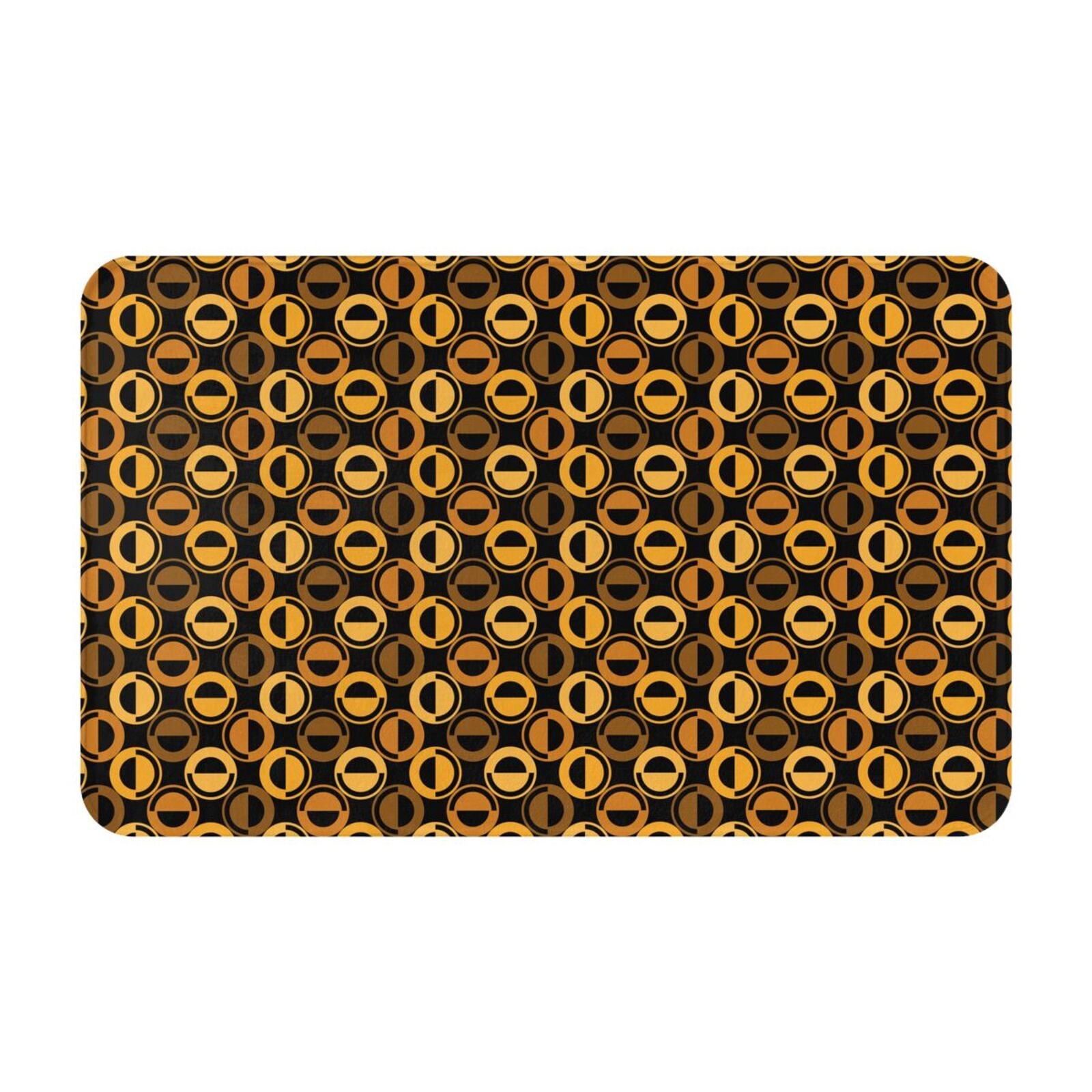 Bathroom Rugs Non Slip Washable - Gold dot circles pattern Kitchen Mats ...