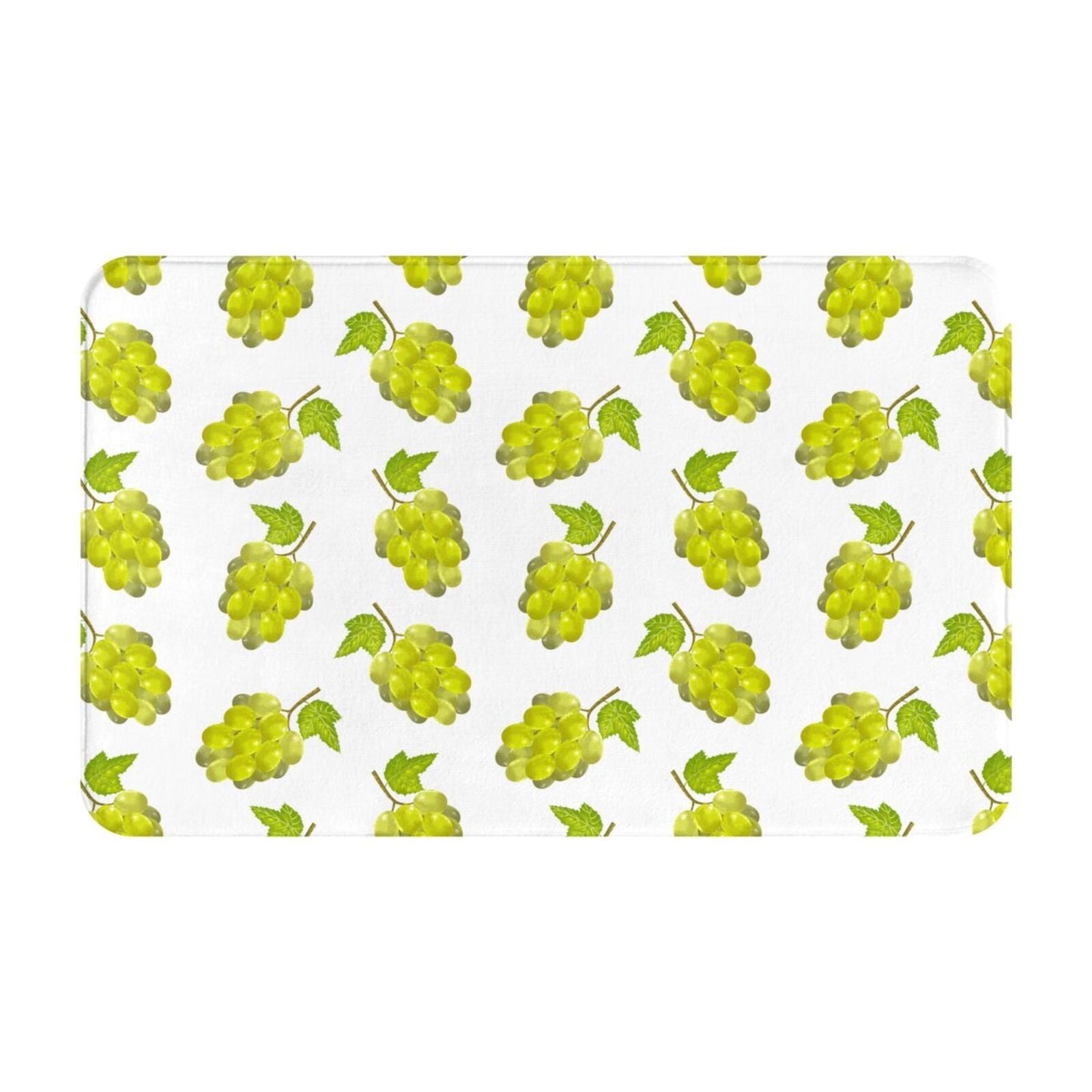 Bathroom Rugs Non Slip Washable, Grape Print Yellow Water Absorbing ...