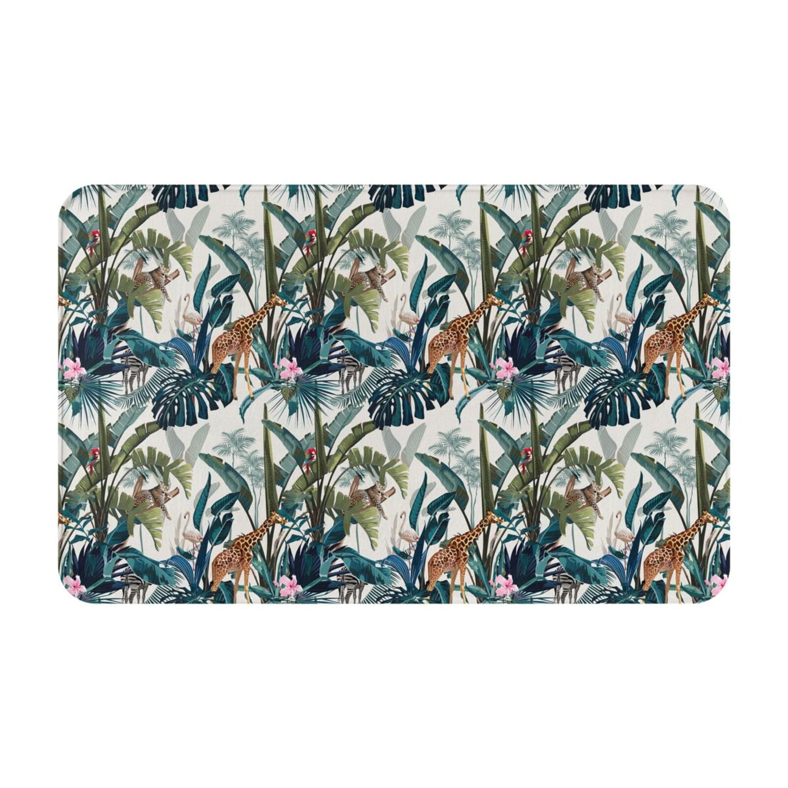 Bathroom Rugs Non Slip Washable - Hawaiian Style Giraffei Kitchen Mats ...