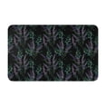 Bathroom Rugs Non Slip Washable - Lavender Flowers Black Kitchen Mats ...