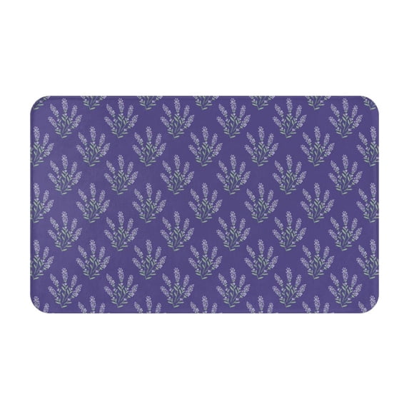 Bathroom Rugs Non Slip Washable - Lavender Flowers Bouquet Kitchen Mats ...