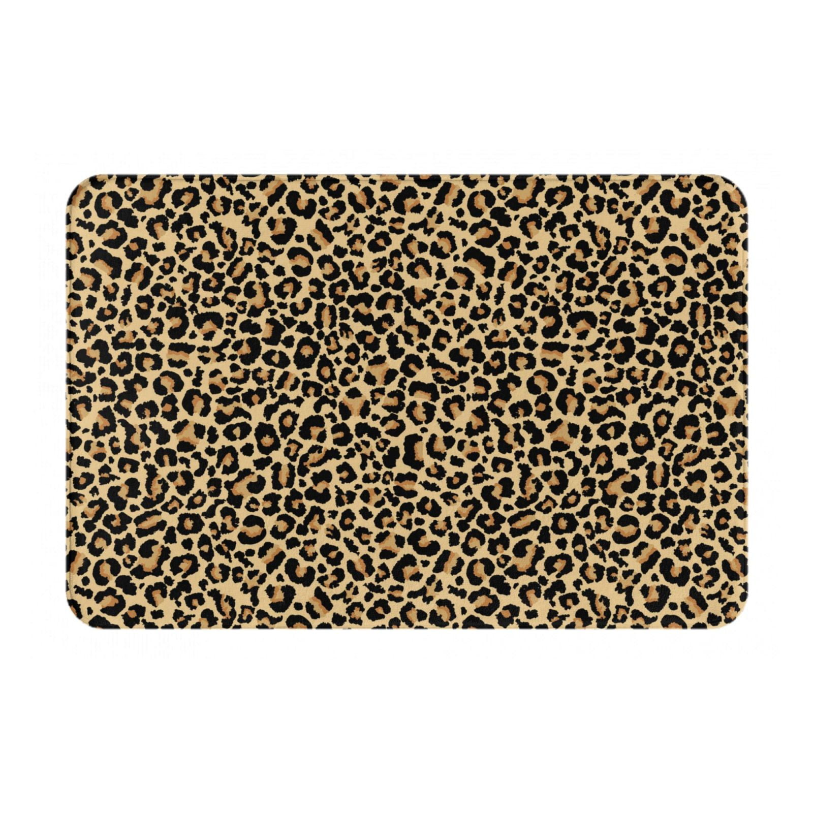 Bathroom Rugs Non Slip Washable, Leopard Print Water Absorbing Bath ...