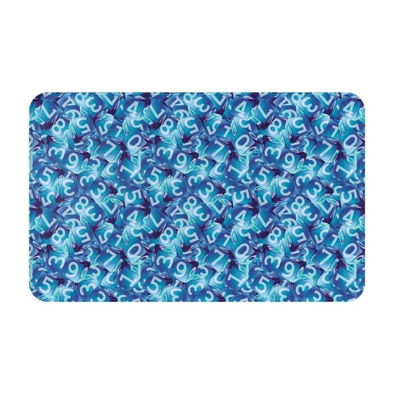 Bathroom Rugs Non Slip Washable - Math number dice Print Kitchen Mats ...