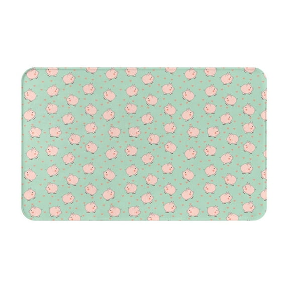 Bathroom Rugs Non Slip Washable - Minimalist Cute Pig Love Kitchen Mats ...