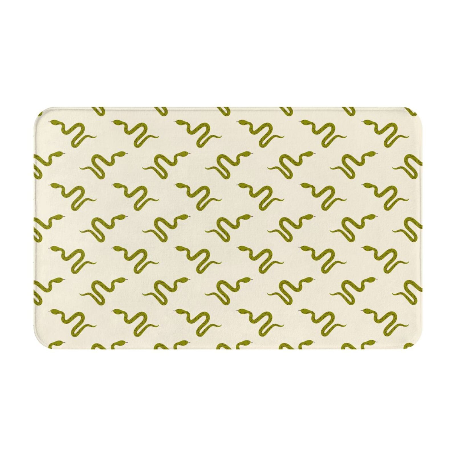 Bathroom Rugs Non Slip Washable - Minimalist Cute Snake Green Kitchen ...