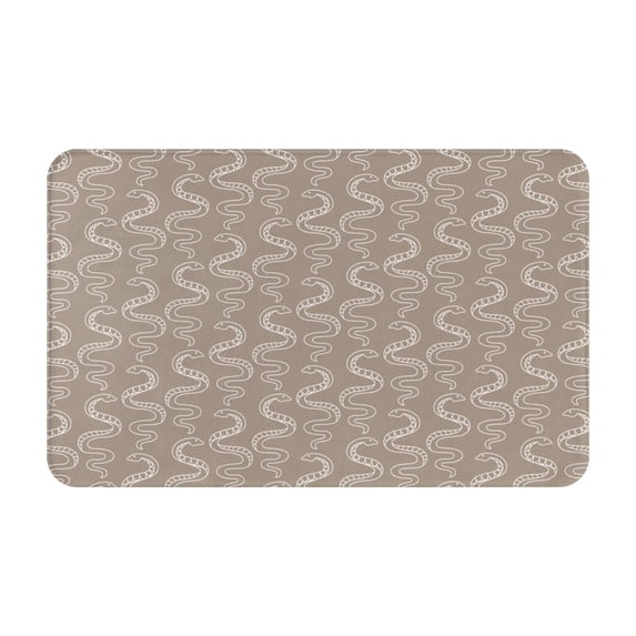 Bathroom Rugs Non Slip Washable - Minimalist White Line Snake Kitchen ...
