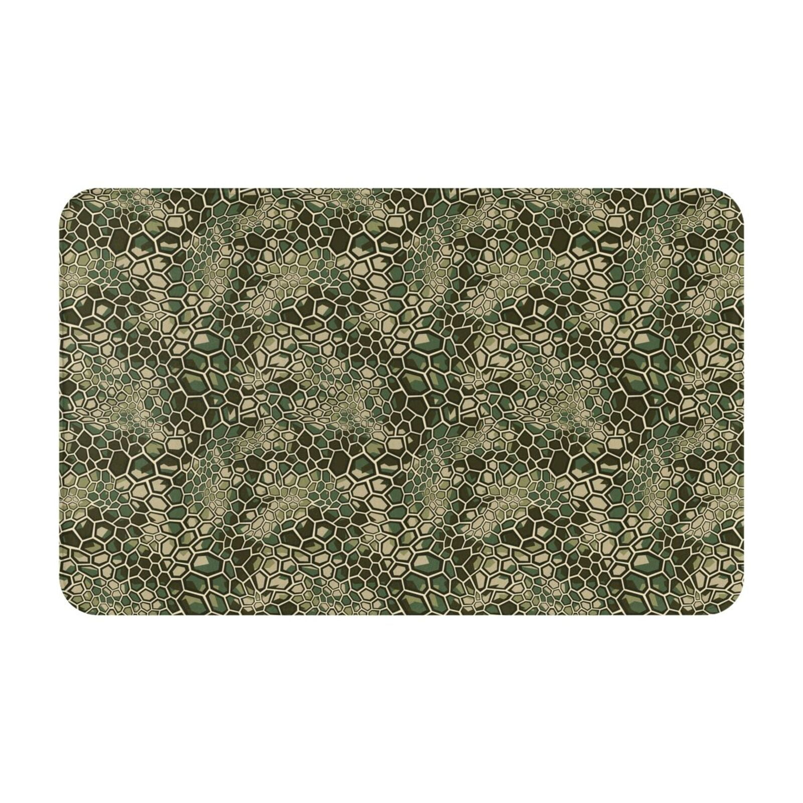 Bathroom Rugs Non Slip Washable - Modern Snake Print Green Kitchen Mats ...