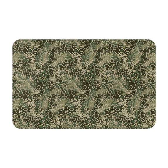 Bathroom Rugs Non Slip Washable - Modern Snake Print Green Kitchen Mats ...