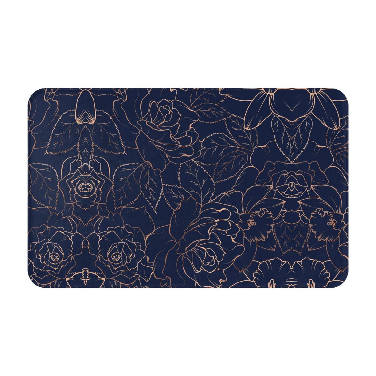 Bathroom Rugs Non Slip Washable - Navy Dark Blue Kitchen Mats for Floor ...