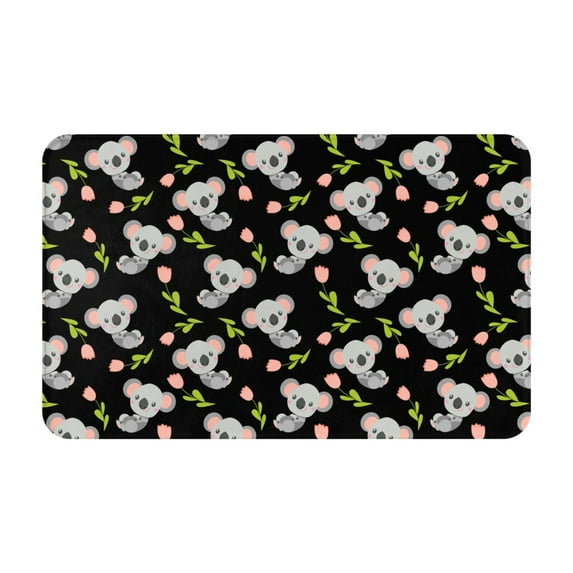 Bathroom Rugs Non Slip Washable - Pink Tulip Gray Koala Kitchen Mats ...