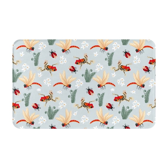 Bathroom Rugs Non Slip Washable - Ragonfly And Ladybug Kitchen Mats for ...