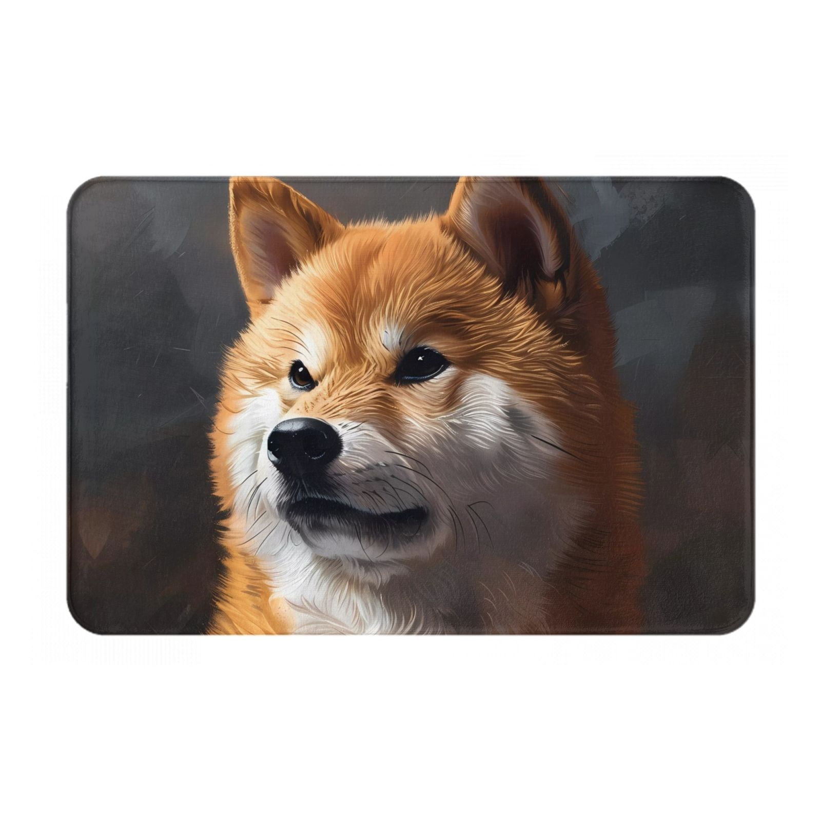 Bathroom Rugs Non Slip Washable, Regal Shiba Inu Water Absorbing Bath ...