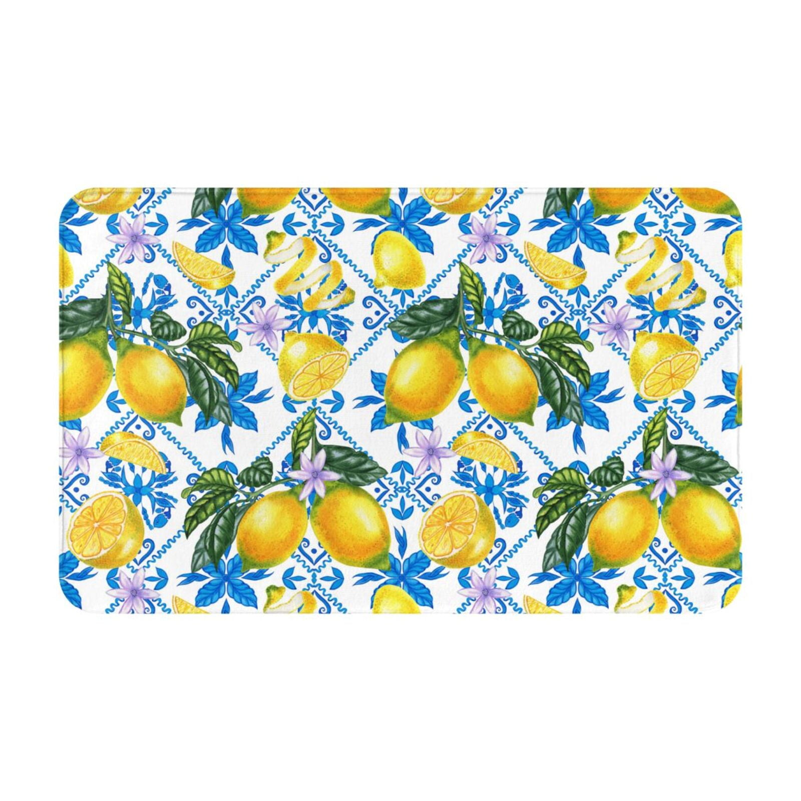 Bathroom Rugs Non Slip Washable - Sicilian lemons yellow Moroccan style ...
