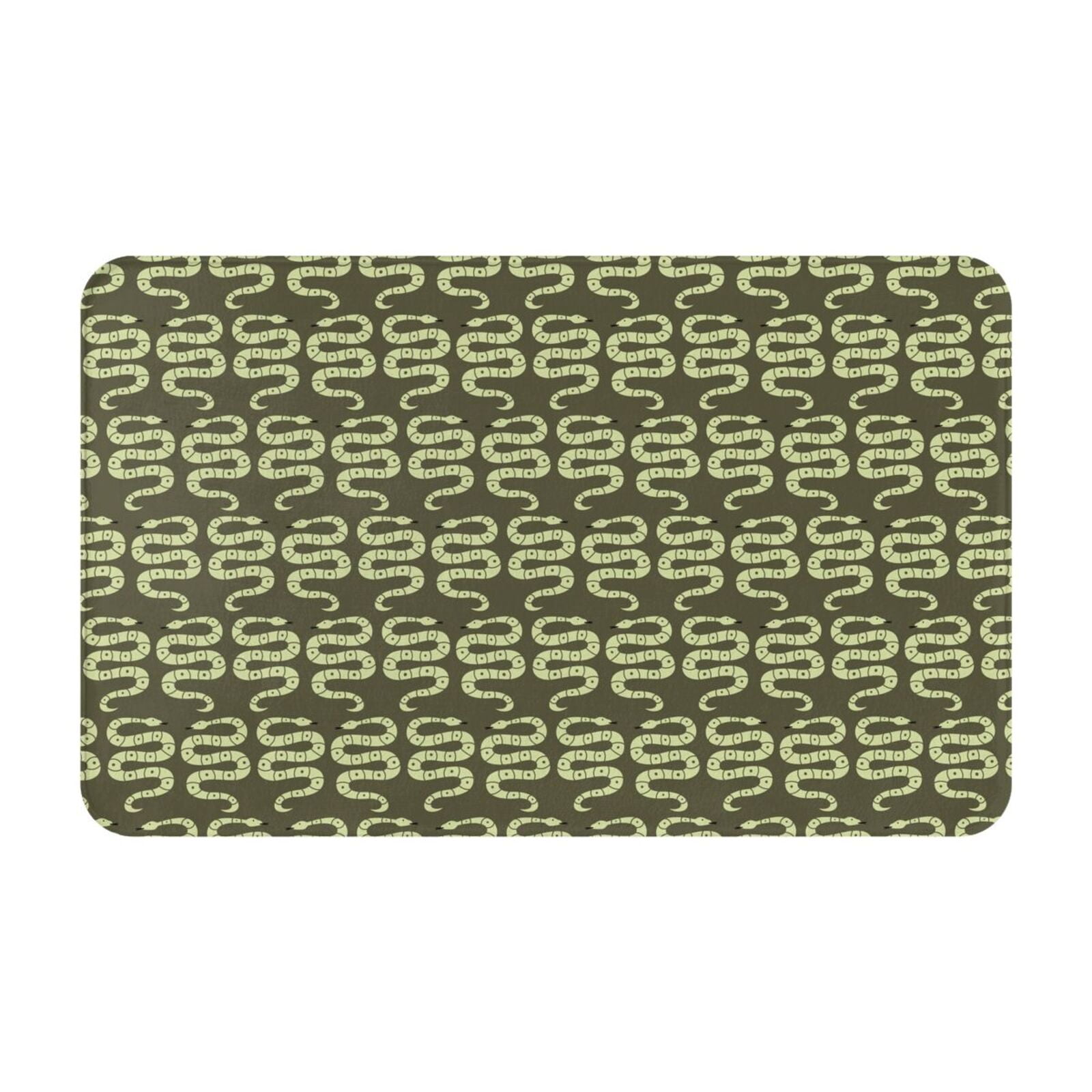 Bathroom Rugs Non Slip Washable - Simple Cartoon Cute Snake Green ...