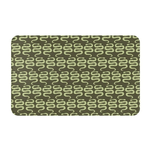 Bathroom Rugs Non Slip Washable - Simple Cartoon Cute Snake Green ...