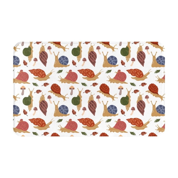 Bathroom Rugs Non Slip Washable - Snail Leaf Mushroom Kitchen Mats for ...