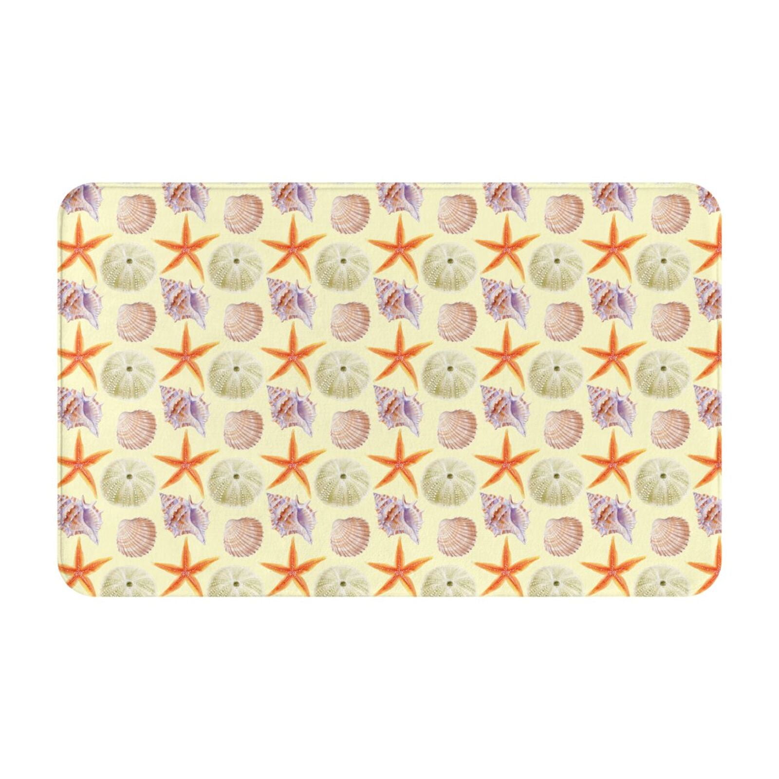 Bathroom Rugs Non Slip Washable - Starfish Conch Shells Kitchen Mats ...