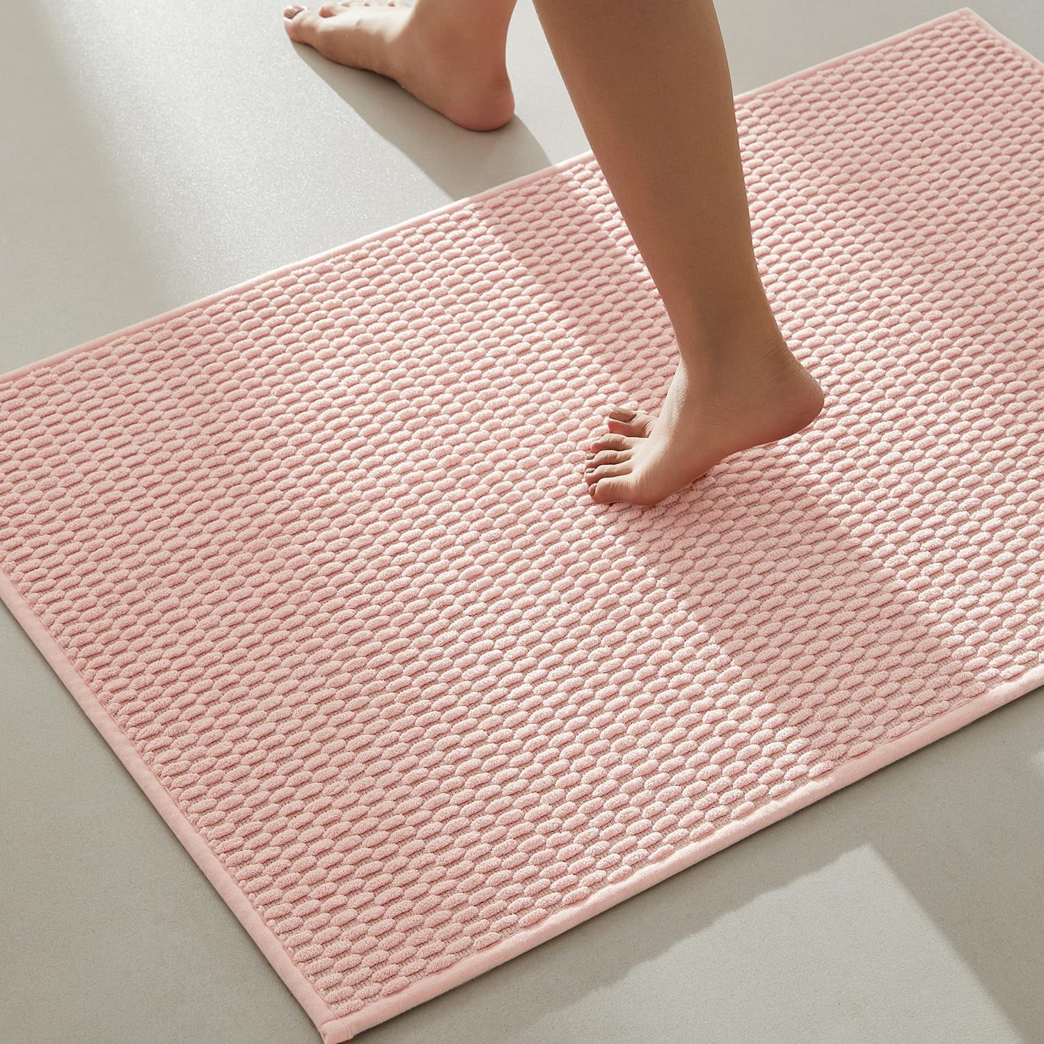 Bathroom Rugs Non Slip Washable, Super Absorbent Thin Bath Mat Quick ...