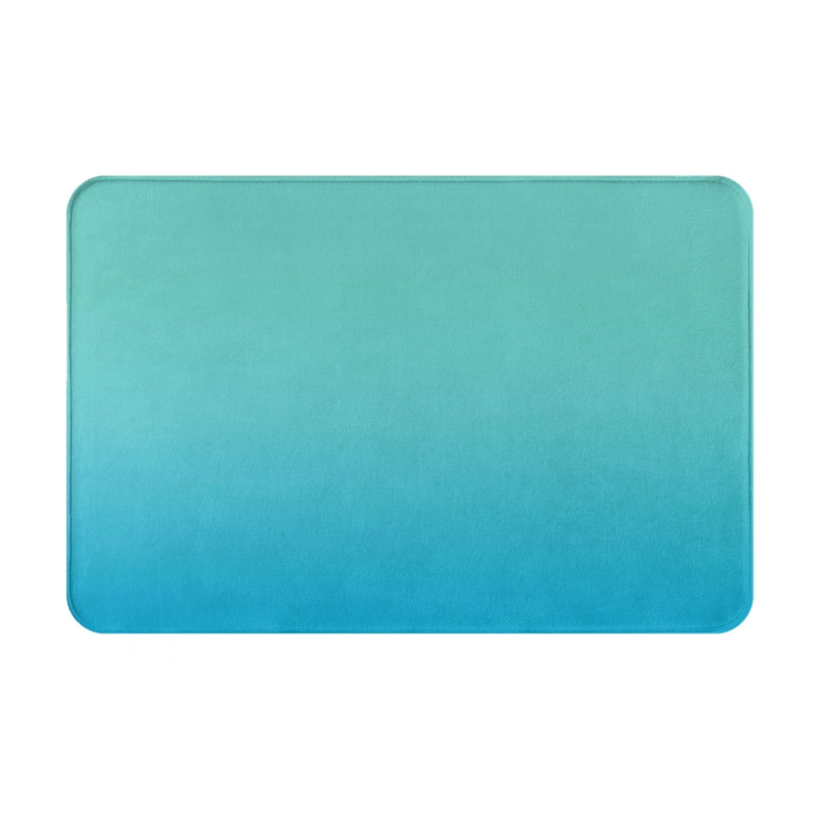 Bathroom Rugs Non Slip Washable, Teal Turquoise Water Absorbing Bath ...