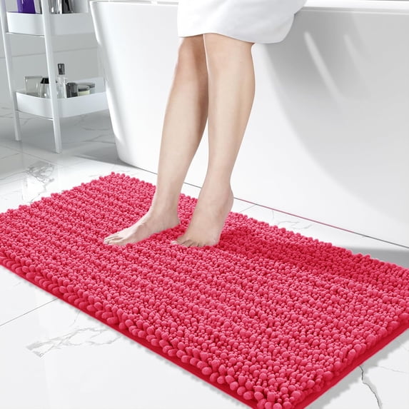 Bathroom Rugs Non Slip Washable - Ultra Soft Absorbent Chenille Bath ...