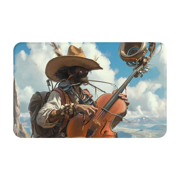 Bathroom Rugs Non Slip Washable - Western Guitar Cowboy Kitchen Mats ...