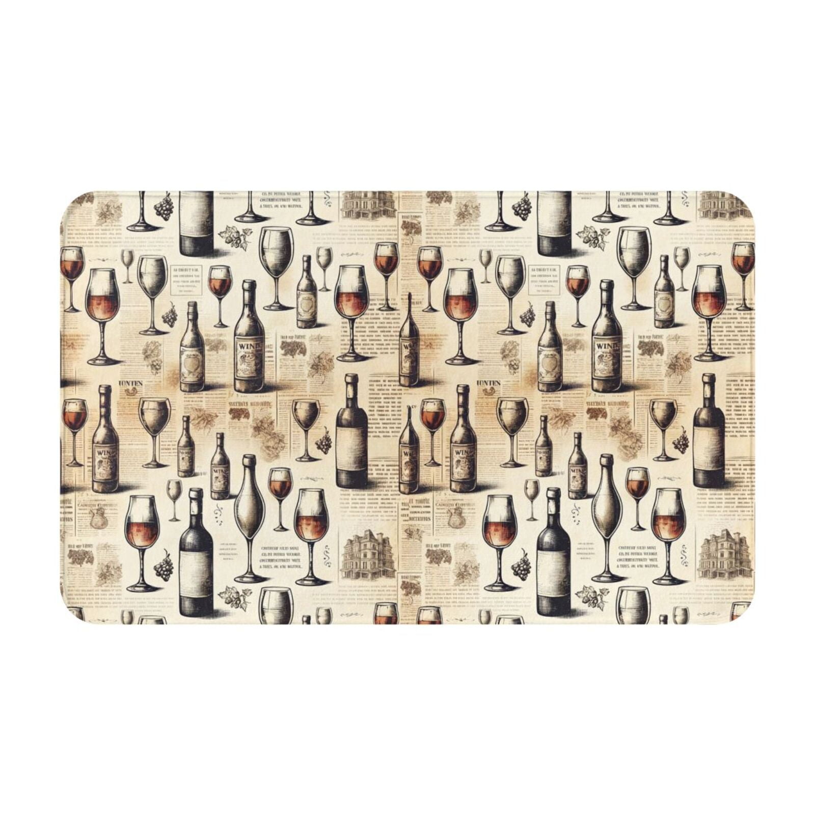 Bathroom Rugs Non Slip Washable - Wine 1 Kitchen Mats for Floor, Area ...