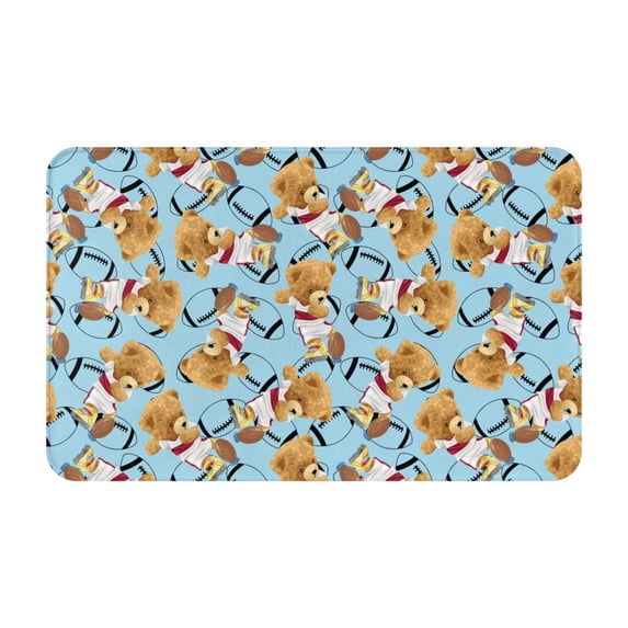 Bathroom Rugs Non Slip Washable - bear playing american football cute ...