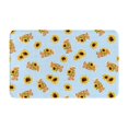 Bathroom Rugs Non Slip Washable - bear sunflower checkered blue Kitchen ...