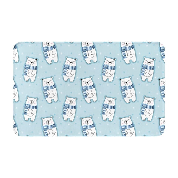 Bathroom Rugs Non Slip Washable - blue Scarf Bear Kitchen Mats for ...