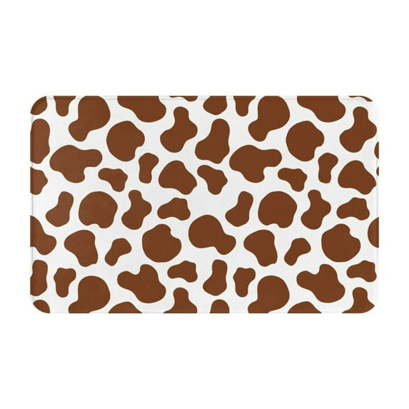 Bathroom Rugs Non Slip Washable - brown cow print cute Kitchen Mats for ...