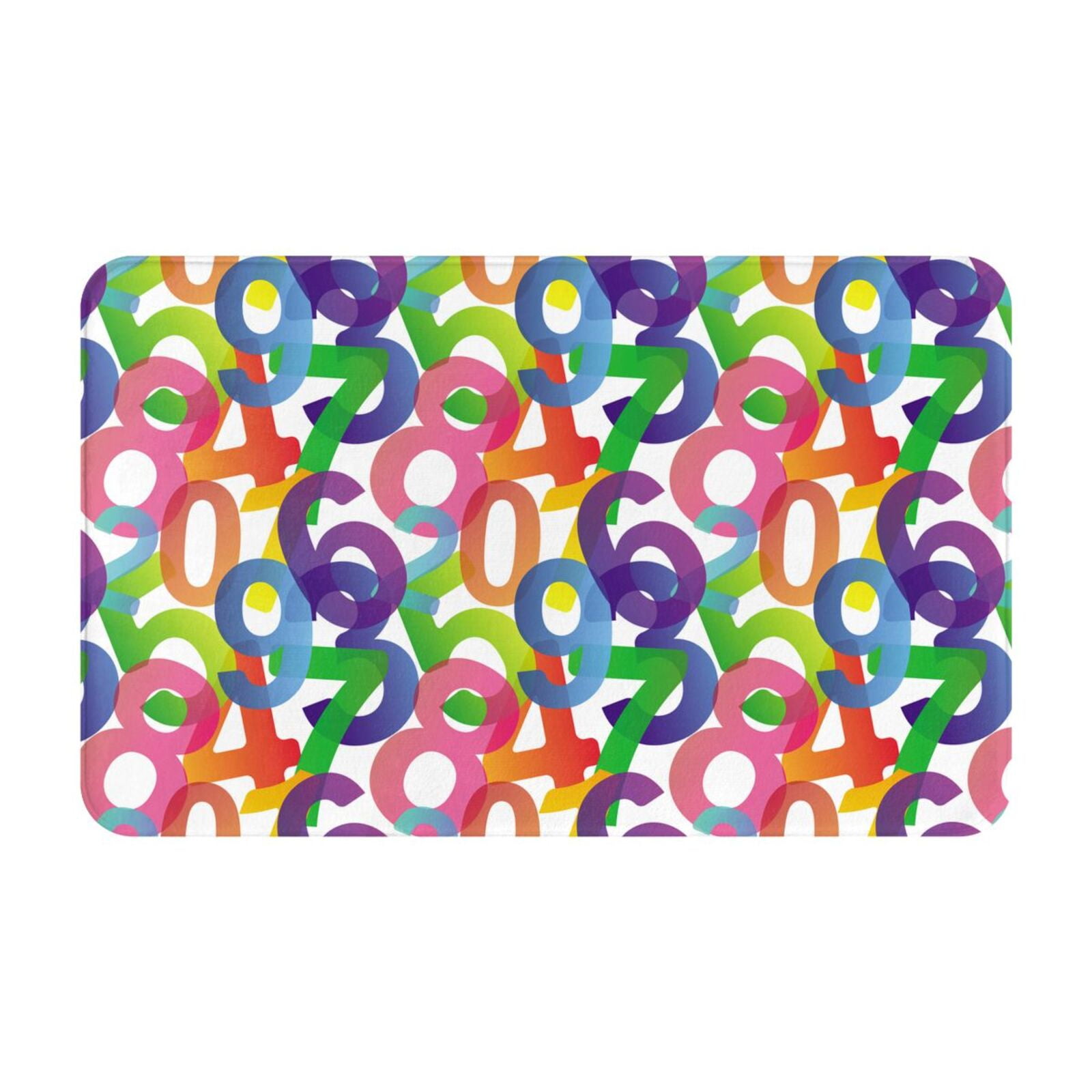 Bathroom Rugs Non Slip Washable - colorful Math number Kitchen Mats for ...