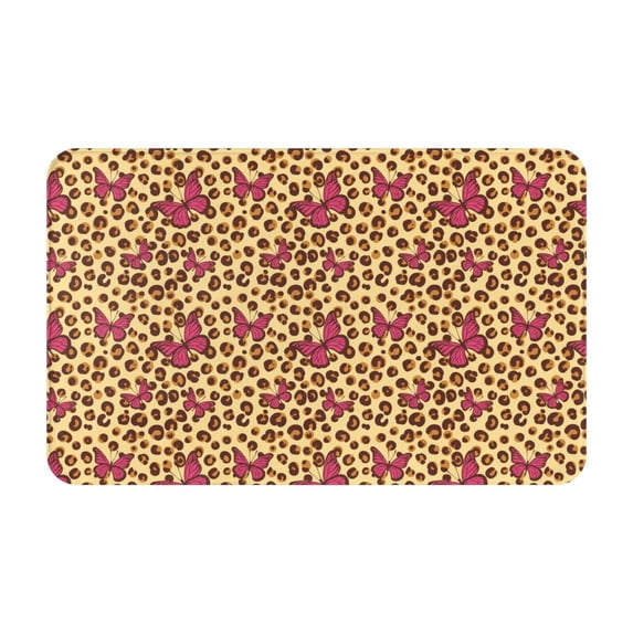 Bathroom Rugs Non Slip Washable - fashion butterfly yellow leopard ...