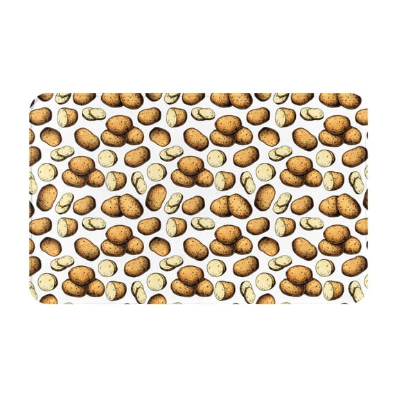 Bathroom Rugs Non Slip Washable - funny Potato Pattern Kitchen Mats for ...